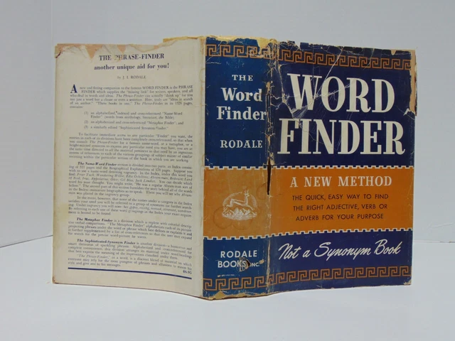 THE WORD FINDER: A New Method Not A Synonym Book by Rodale (1957 ...