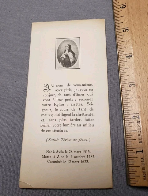 VINTAGE CATHOLIC SAINT Therese Of Lisieux Holy Prayer Card A45 £17.96 ...