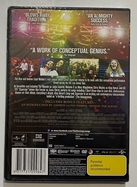 JESUS CHRIST SUPERSTAR Live Arena Tour DVD Musical Rock Opera Drama ...
