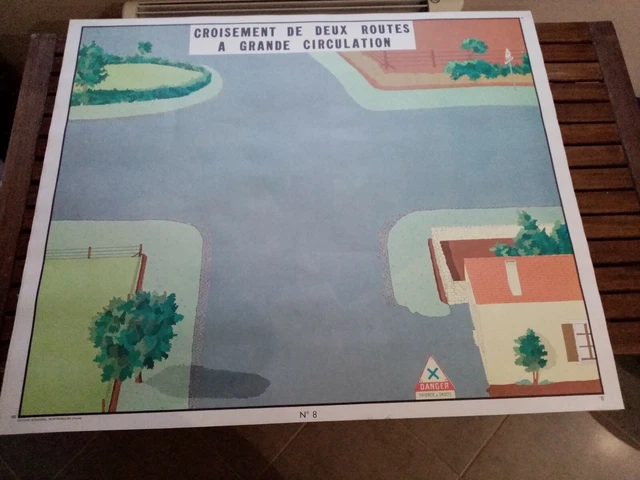 ANCIENNE CARTE SCOLAIRE croisement:les deux routes secondaires/et de ...