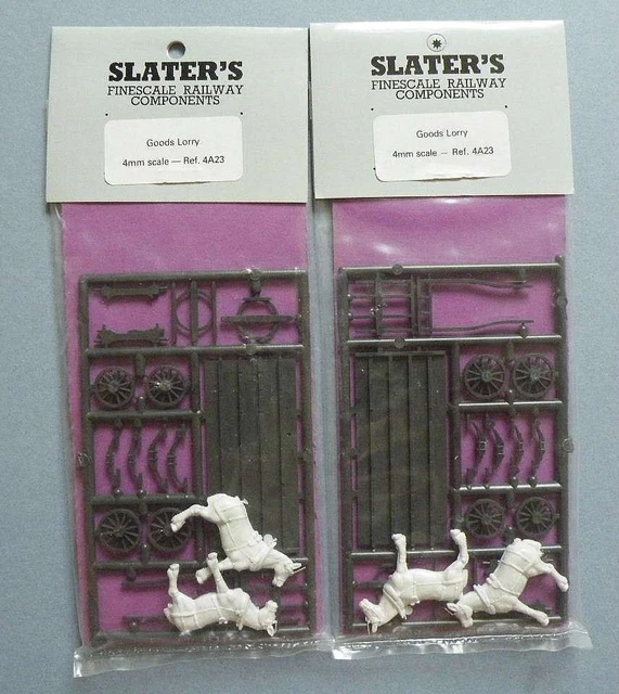 2 SLATERS MODELS 4mm Scale OO/EM Plastikard Station Horse Drawn Goods ...
