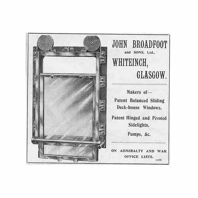 JOHN BROADFOOT & SONS Ltd Whiteinch, Glasgow - Antique Advert 1909 £4. ...