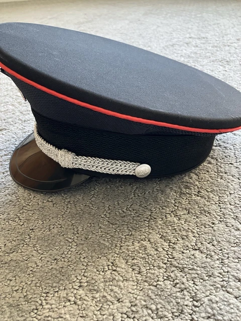 COSTUME BLACK CAPTAINS Hat with Silver Star and Red Piping £17.58 ...