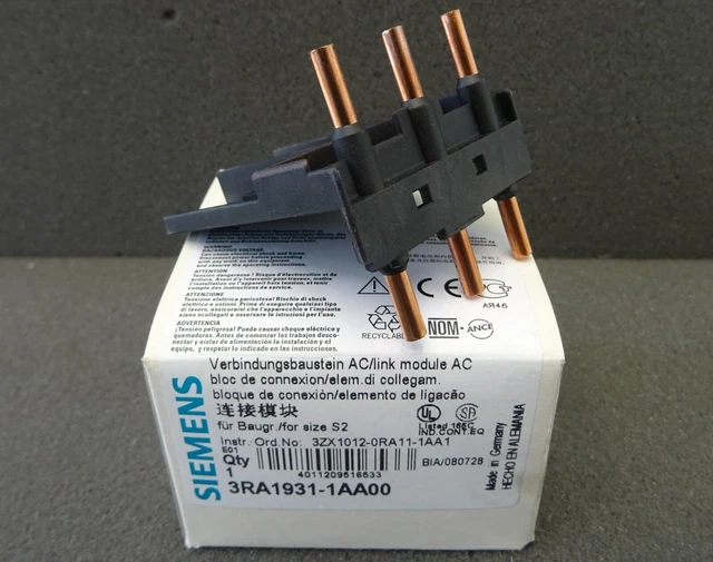 CONNECTEUR AC SIEMENS 3RA1931-1AA00 modules de liaison AC taille S2 ...
