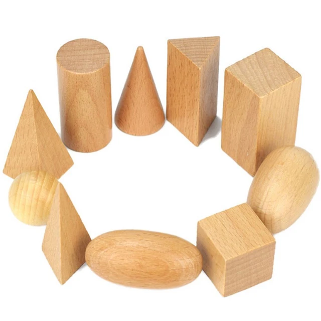 RESOURCES FOR SCHOOL Math Toys Montessori Geometric Solids 3D Shapes ...