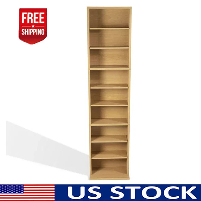 MEDIA STORAGE SHELF Tower Rack CD DVD Stand Cabinet Organizer Game ...
