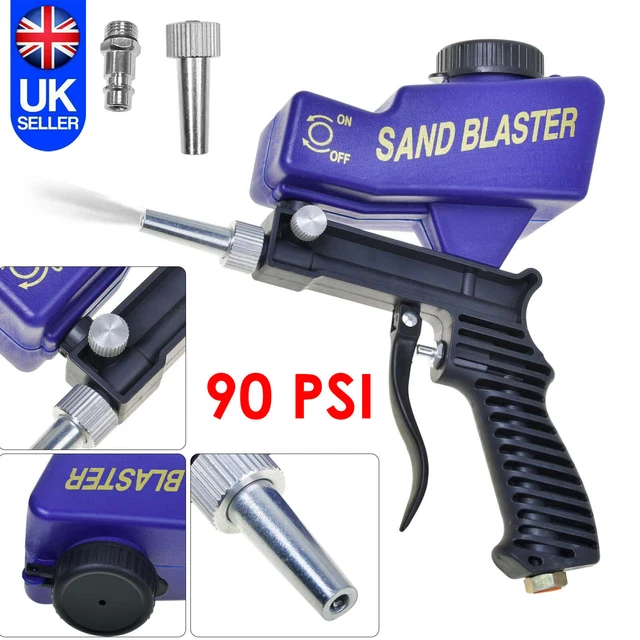 AIR SANDBLASTING GUN Compressor Handheld 90PSI Sand Blaster Shot Media ...
