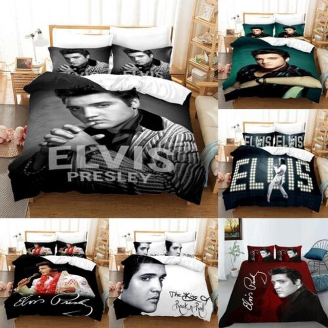 ELVIS PRESLEY SINGER Quilt Duvet Cover Set Bed Linen Bedroom Decor King ...