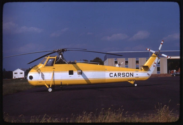 35 MM AIRCRAFT SLIDE N887 Sikorsky S-58B CARSON HELICOPTER DATED 1977 ...