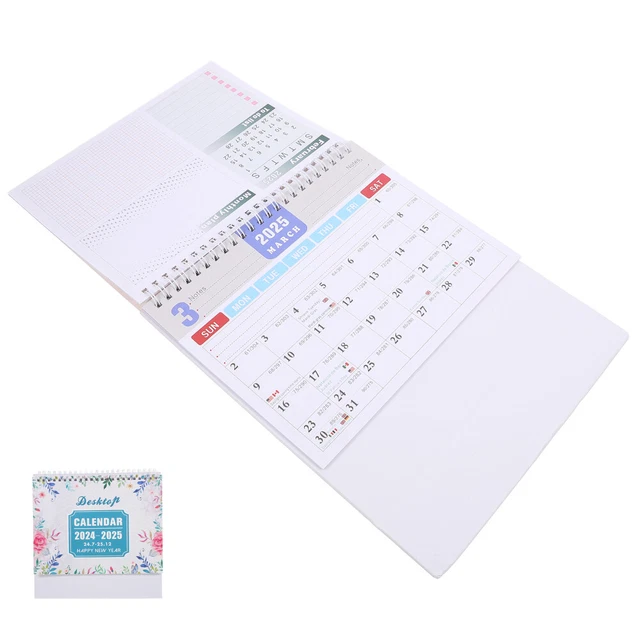 DESK CALENDAR 2024-2025 Standing Flip Calendar for Desk Monthly ...