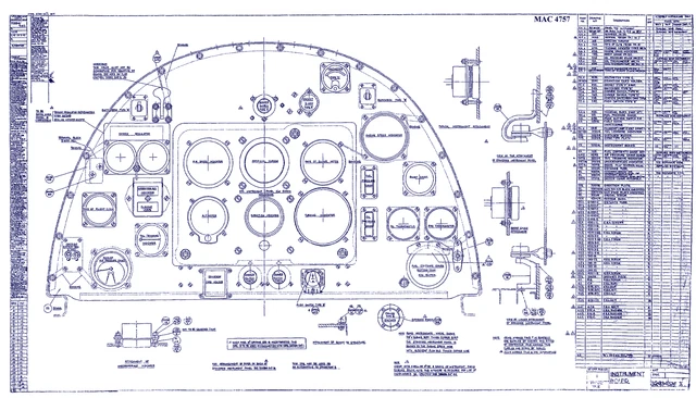 SUPERMARINE SPITFIRE COCKPIT Plans Rare Period Blueprint Drawings Ww2 ...