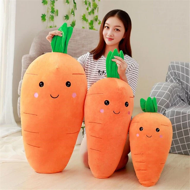 CARROT STUFFED PLUSH Toy Cushion Doll Vegetable Soft Pillow Xmas Gift ...