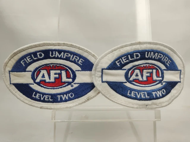2X NEW FIELD Umpire Level Two AFL vintage cloth patch badge footy ...