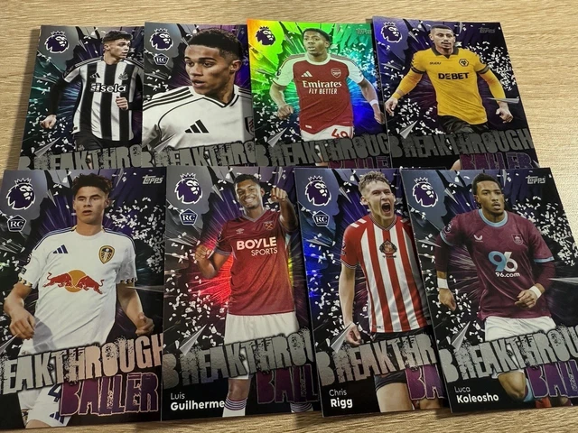 PREMIER LEAGUE TOPPS 2026 Trading Cards Breakthrough Ballers X6 Bundle ...