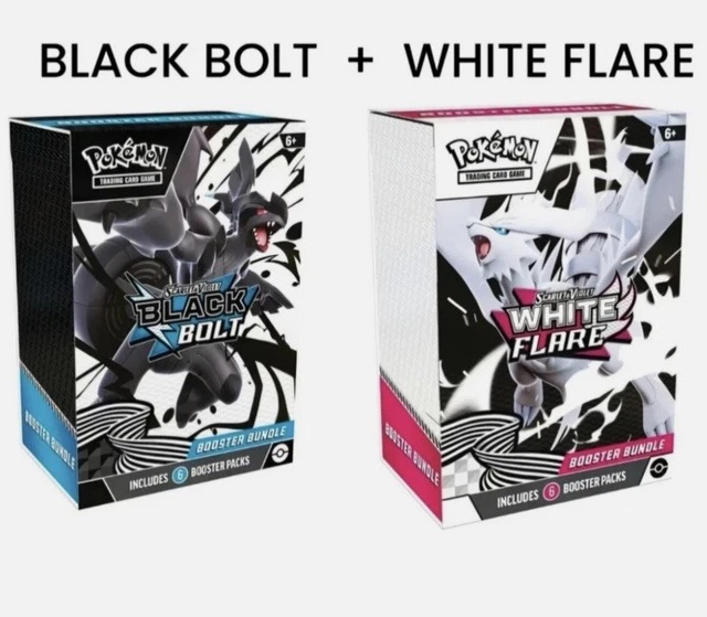 POKÉMON TCG WHITE Flare Black Bolt Booster Bundle 1 Off Each Box 6 ...