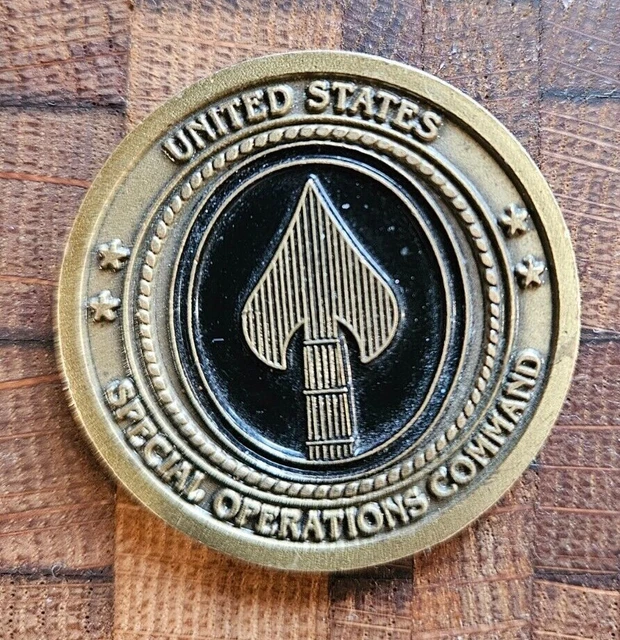 UNITED STATES SPECIAL Operations Command challenge coin. Presented by ...