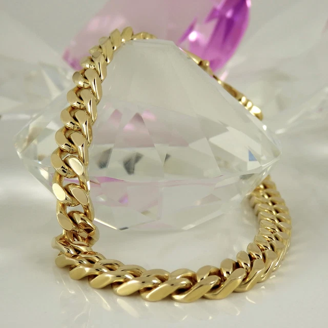 MASSIVES PANZERARMBAND 585 Gelbgold 14K ohne Steinbesatz 26,4 Gramm 19 ...