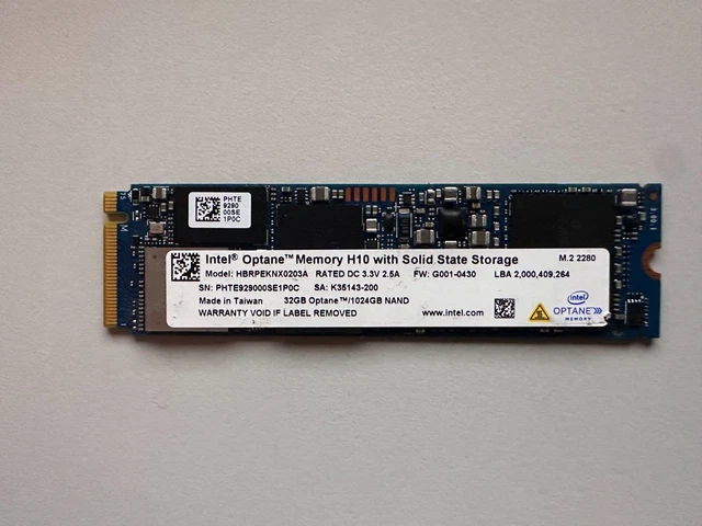INTEL OPTANE H10 with SSD 32gb Optane 1TB SSD £79.00 - PicClick UK