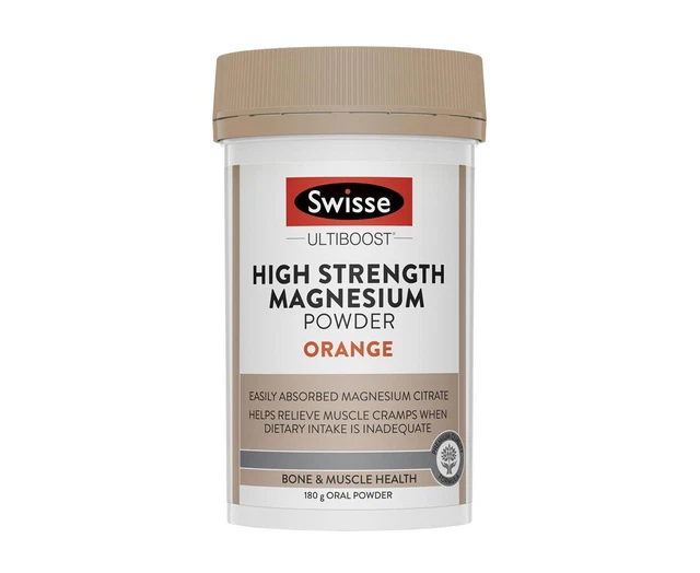 SWISSE ULTIBOOST HIGH Strength Magnesium Powder Orange Relieve Muscle ...
