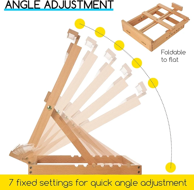 WOODEN H-FRAME TABLETOP Easel Stand- Portable Adjustable Beechwood ...