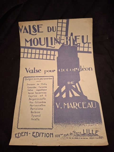 PARTITURA VALSE DEL Mulino Blu V Marceau EUR 17,35 - PicClick IT