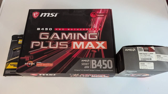 MSI B450 GAMING PLUS MAX ATX Motherboard CPU + RAM Bundle. £0.99 ...