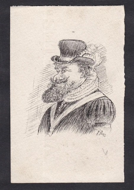 LEON JULLIOT DE la Morandiere Cartoon Portrait Drawing Drawing 1903 ...