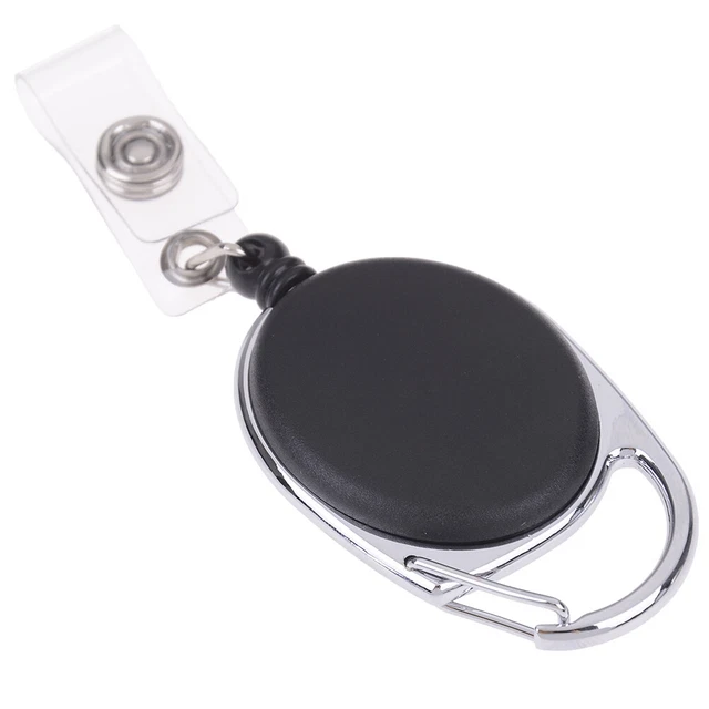 RETRACTABLE REEL RECOIL ID Badge Lanyard Name Tag Key Card Holder Belt ...