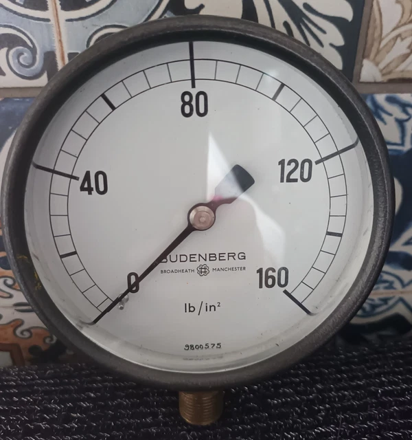 *NOT TESTED* RAILWAYANA Budenberg Steam engine Pressure Gauge 9800575 ...