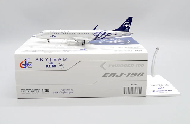 JCWINGS KLM CITYHOPPER Embraer 190-100STD "Skyteam Livery" PH-EZX 1/200 ...