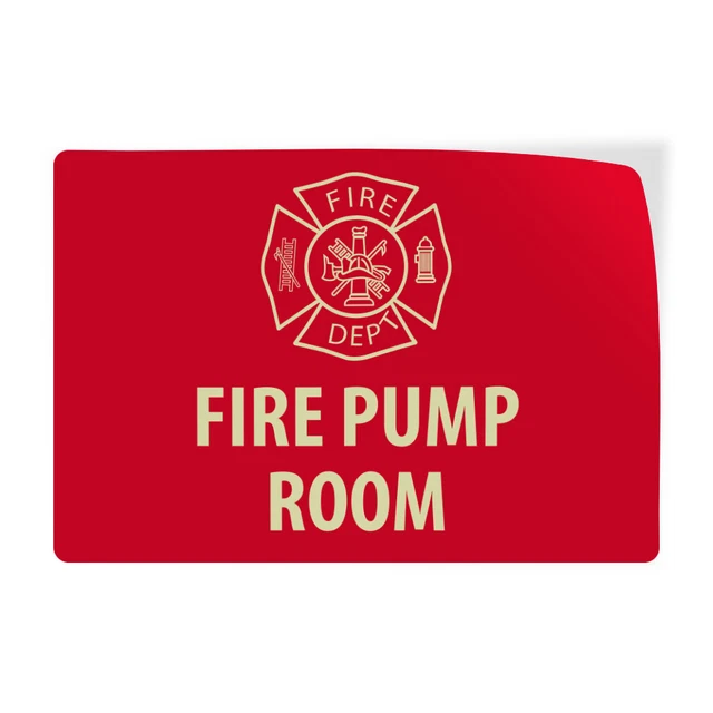 HORIZONTAL VINYL STICKERS Fire Pump Room Hazard Sign Fire Sign ...