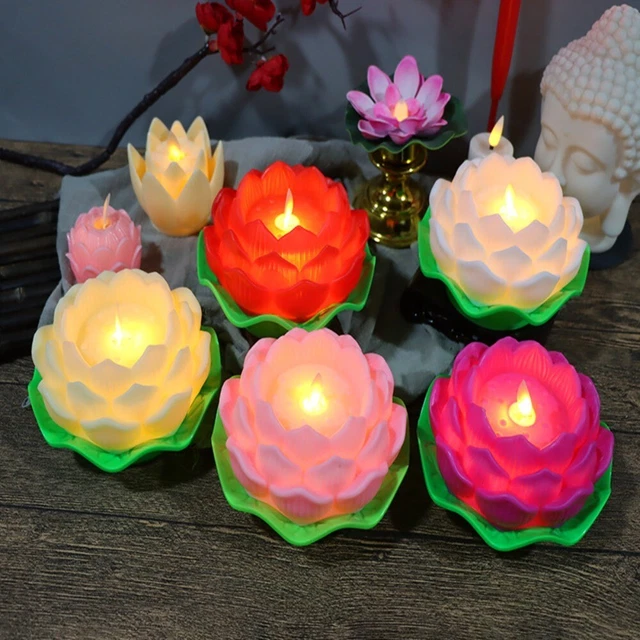 LOTUS FLOWER NIGHT Light LED Plastics LED Electronic Candles £8.20 ...