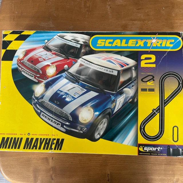 SCALEXTRIC MINI MAYHEM Racing Car Set with Cars, Controllers and Track ...