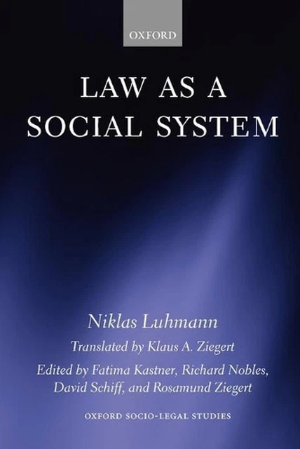 LAW AS A Social System by Niklas Luhmann (English) Paperback Book £71. ...