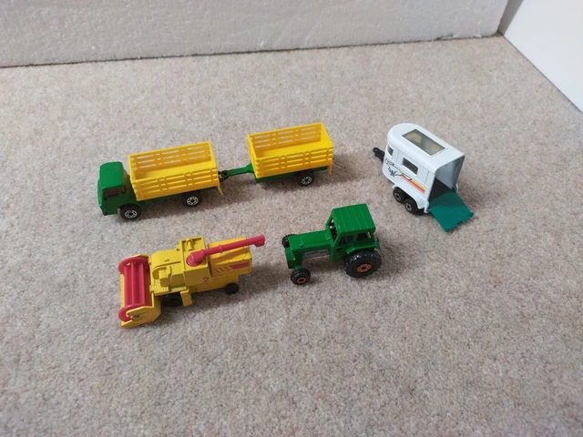 VINTAGE PLAYWORN MATCHBOX Toy Farm Vehicles, Combine , Tractor & Truck ...