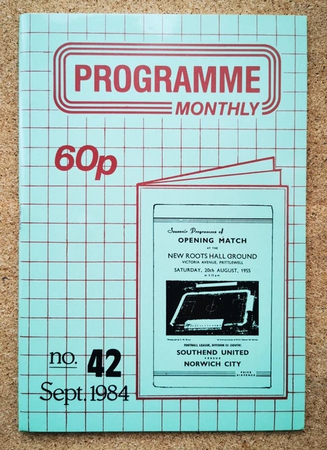 FOOTBALL PROGRAMME MONTHLY Magazine Issue 42 - 09/84 $6.48 - PicClick