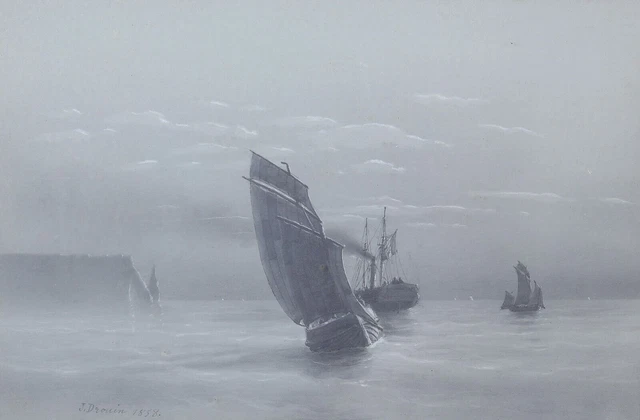 JEAN DOMINIQUE DROUIN (1805-1888) Marine Augustin Norman Mine Lead le ...