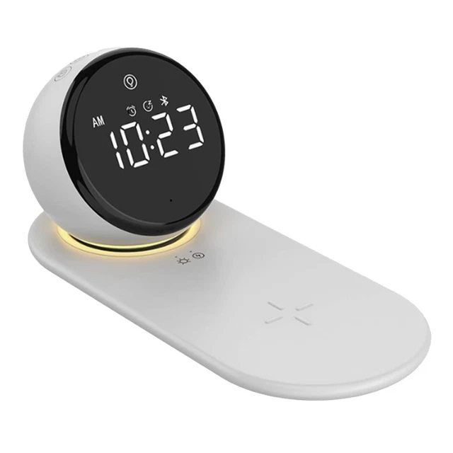 CLOCK LIGHTS 20 White Noise Sounds, 3 Level Dimmable Table Lamp ...