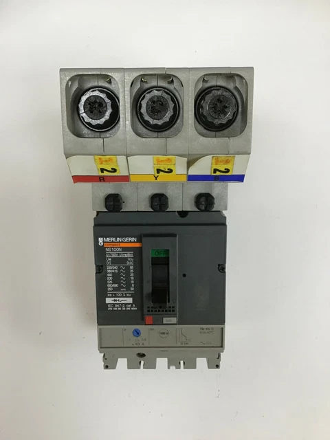 SCHNEIDER 63A MCCB Merlin Gerin Compact Ns100N 3 Pole 3 Phase 50A - 63A ...