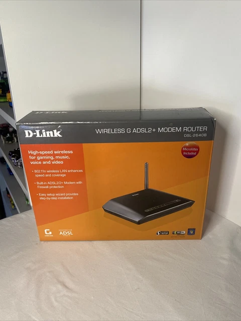 DLINK DSL-2640B ADSL2/2+G Wireless Modem Router Complete Box / Notice ...