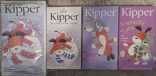 4 RARE KIPPER VHS Tape Lot Snowy Day Let It Snow Tiger Tales Friendship ...