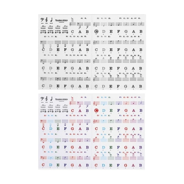 PIANO KEY STICKERS Keyboard Markers Keyboard Labels for Electronic ...