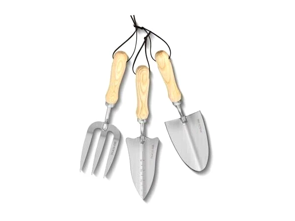 PARKSIDE GARDEN HAND Tool Set 3 Piece Stainless Steel Wooden Handle ...
