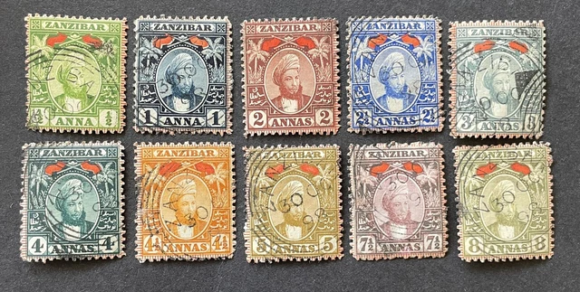 ZANZIBAR 1899-1901. TEN Stamps Of Various Values Not Full Set. (VFU) £9.49 - PicClick UK