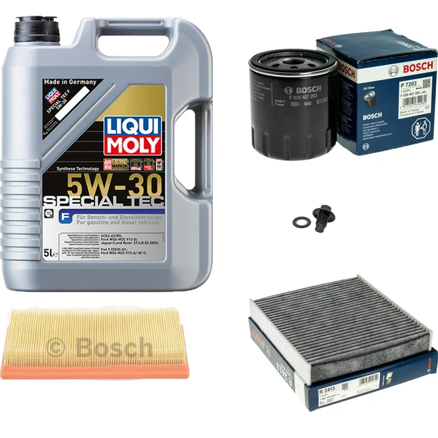 BOSCH INSPECTION SET 5L Liqui Moly Spécial Tec F 5W-30 pour Ford Se Concentrer EUR 117,94 ...