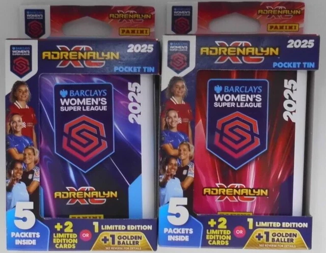 PANINI WOMEN'S SUPER League Adrenalyn XL 2025 Trading Cards Pocket Tin ...