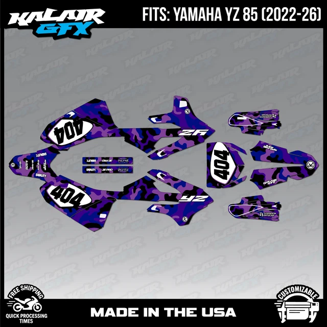 GRAPHICS KIT FOR Yamaha YZ85 (2022-2026) YZ 85 Invasion Series - Purple ...