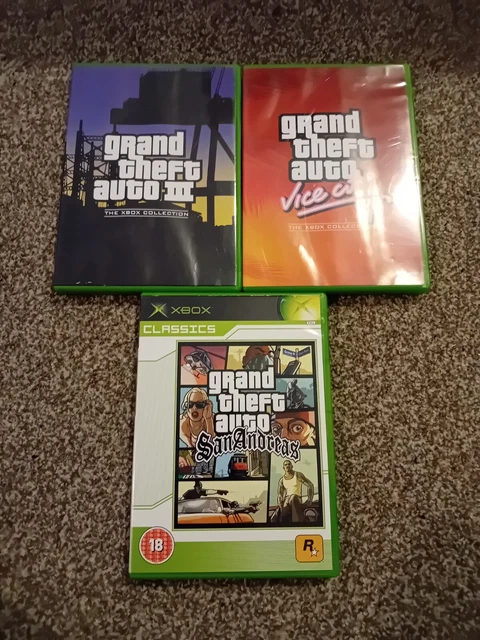 GTA 3 VICE City San Andreas Triple Pack Original Xbox Grand Theft Auto ...