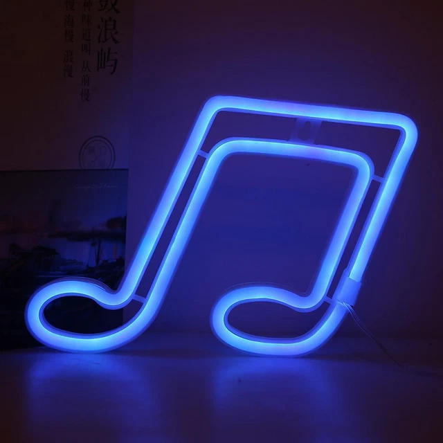 NOTE LED NEON Night Light Sign Wall Art Lamp for Xmas Home Party (Blue ...