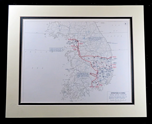 KOREAN WAR 1950 Map United Nations Offensive Operations Pusan Region ...